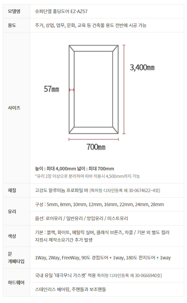 쉽고 편리한 건축, 아키오션 - 이지폴딩 슈퍼단열 EZ-AZ57 (베스트셀러)